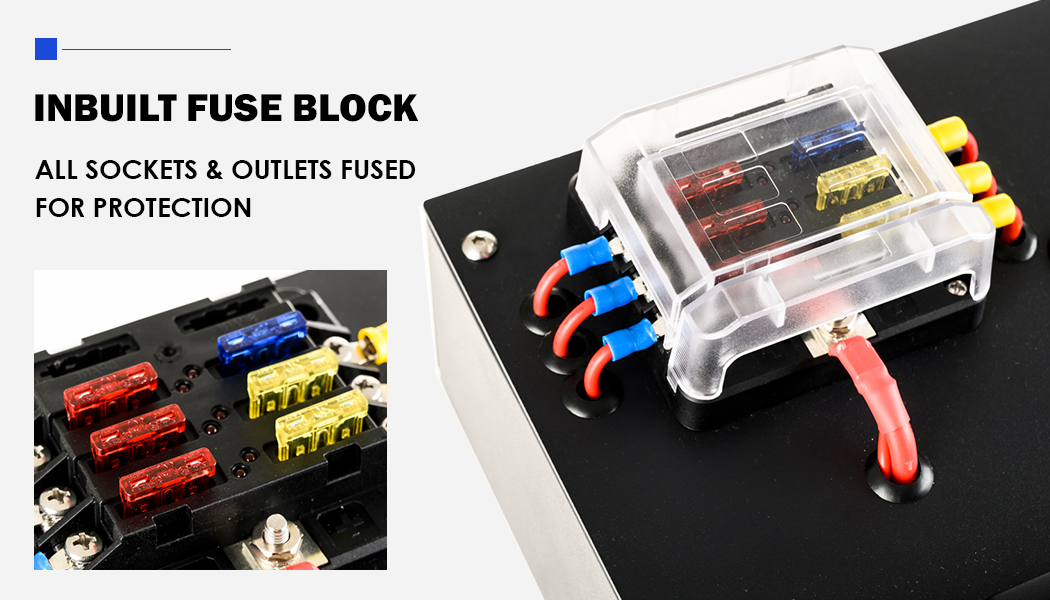 Adventure Kings 12V Control Box 5x 16A pre-wired switches 2 USB port ...